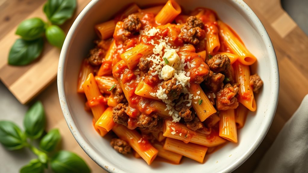 One Pot Creamy Tomato Beef Pasta Recipe - Tasteful Twists
