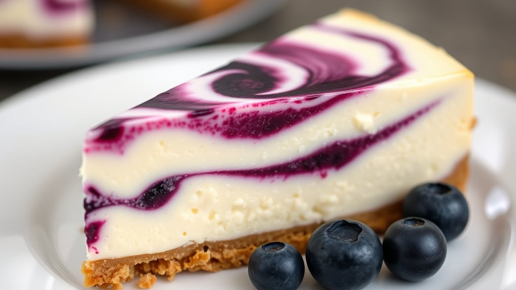 Blueberry Swirl Cheesecake Recipe - Tasteful Twists